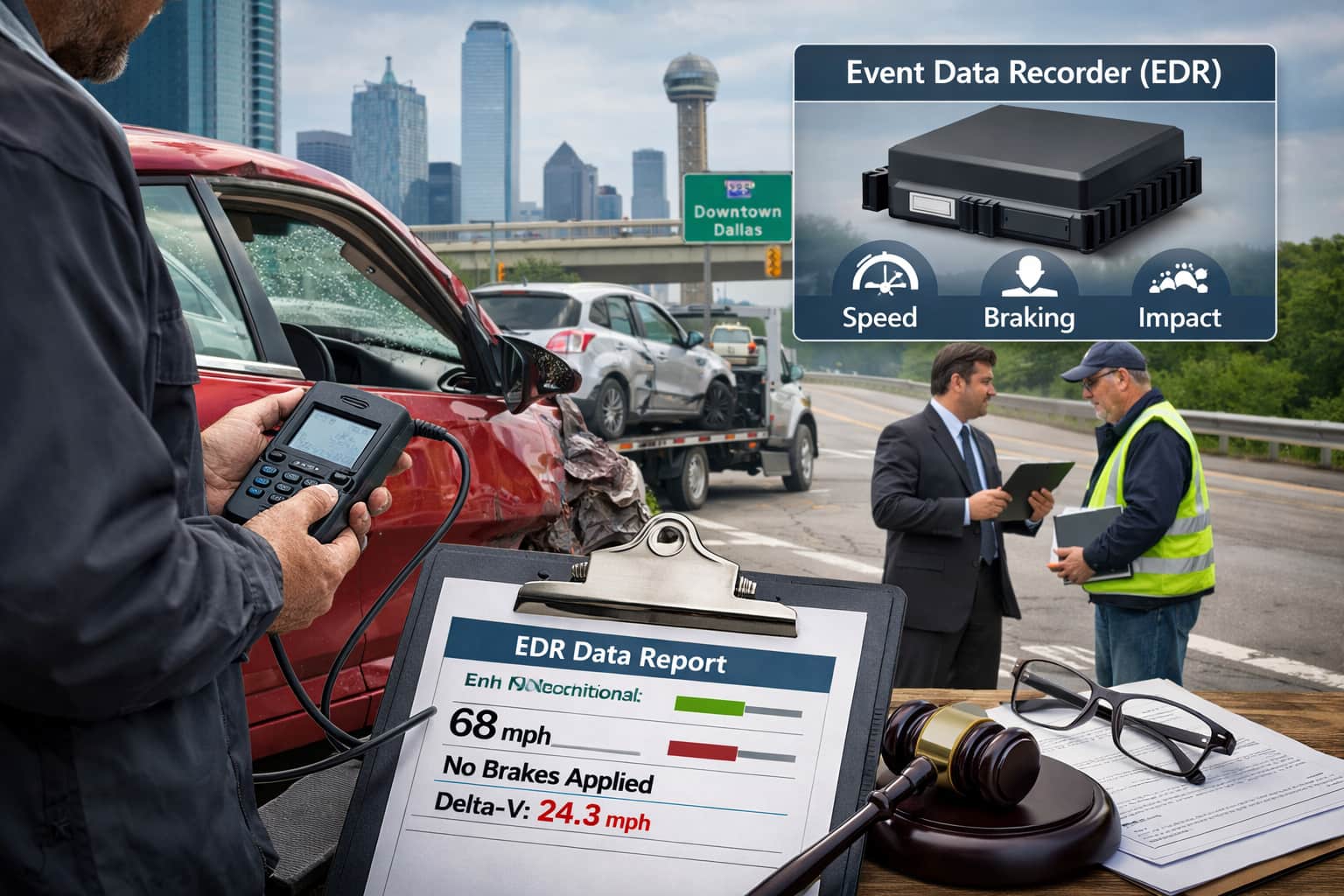 How EDR Data Proves Fault in Dallas Car Accidents
